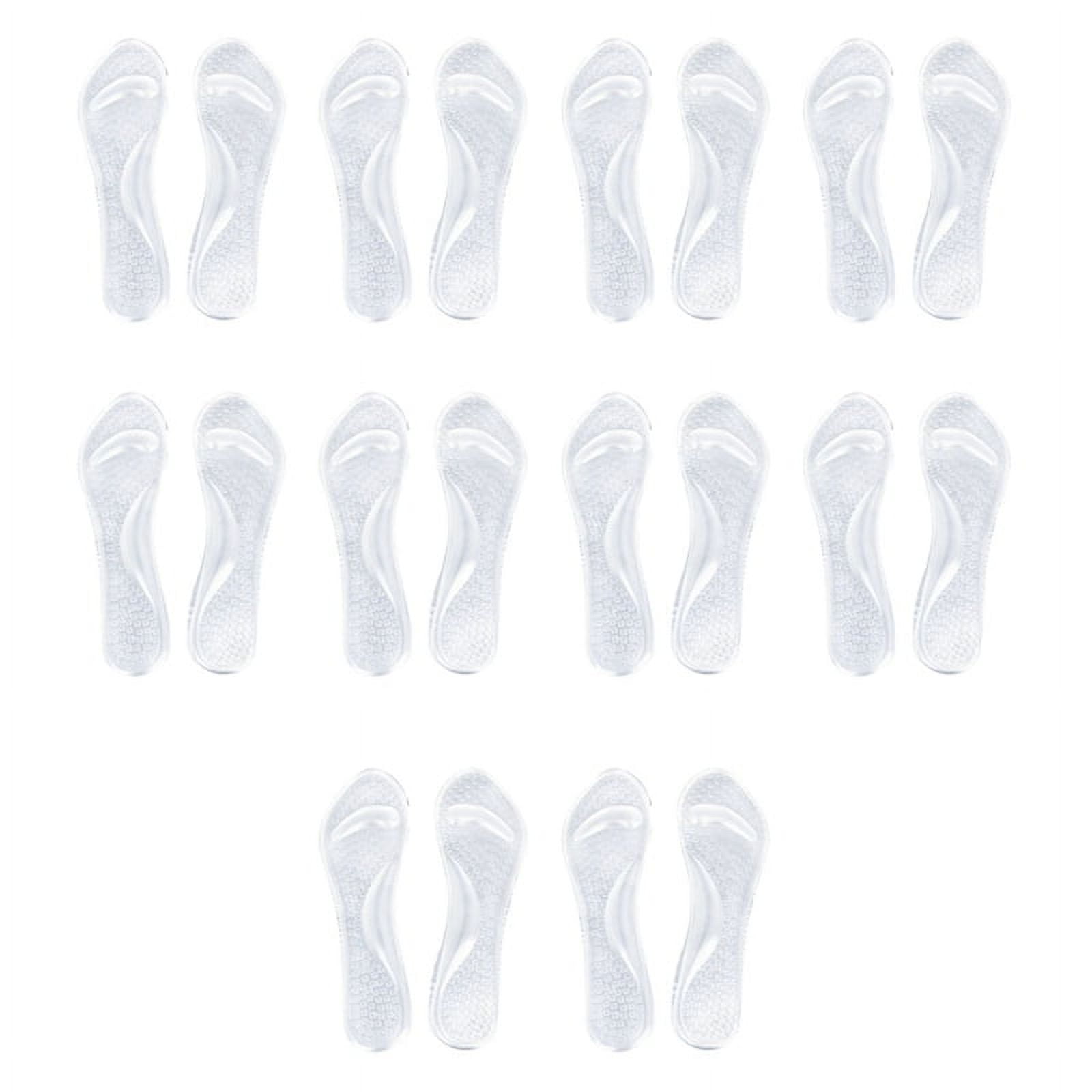 10 Pair Transparent Gel Insoles with Forefoot Arch Support Foot Fatigue ...
