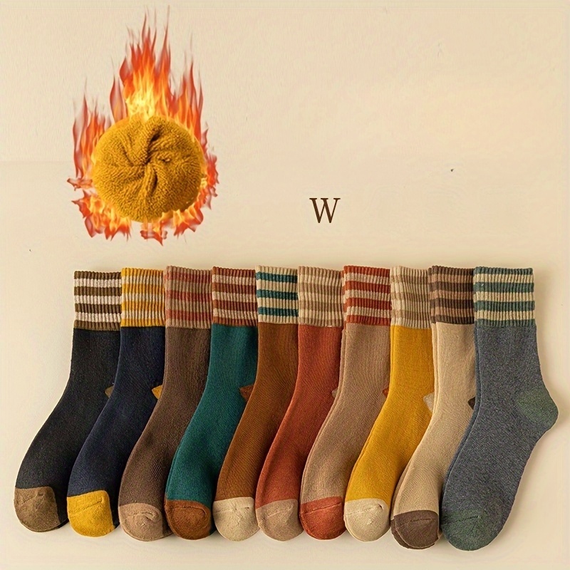 10 Pairs Of 10 Colors 2024 Autumn And Winter Trendy Socks For Men In ...