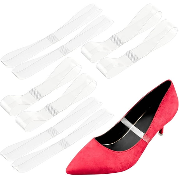 10 Pairs 2 Sizes Transparent Silicone Invisible Shoe Straps Detachable ...