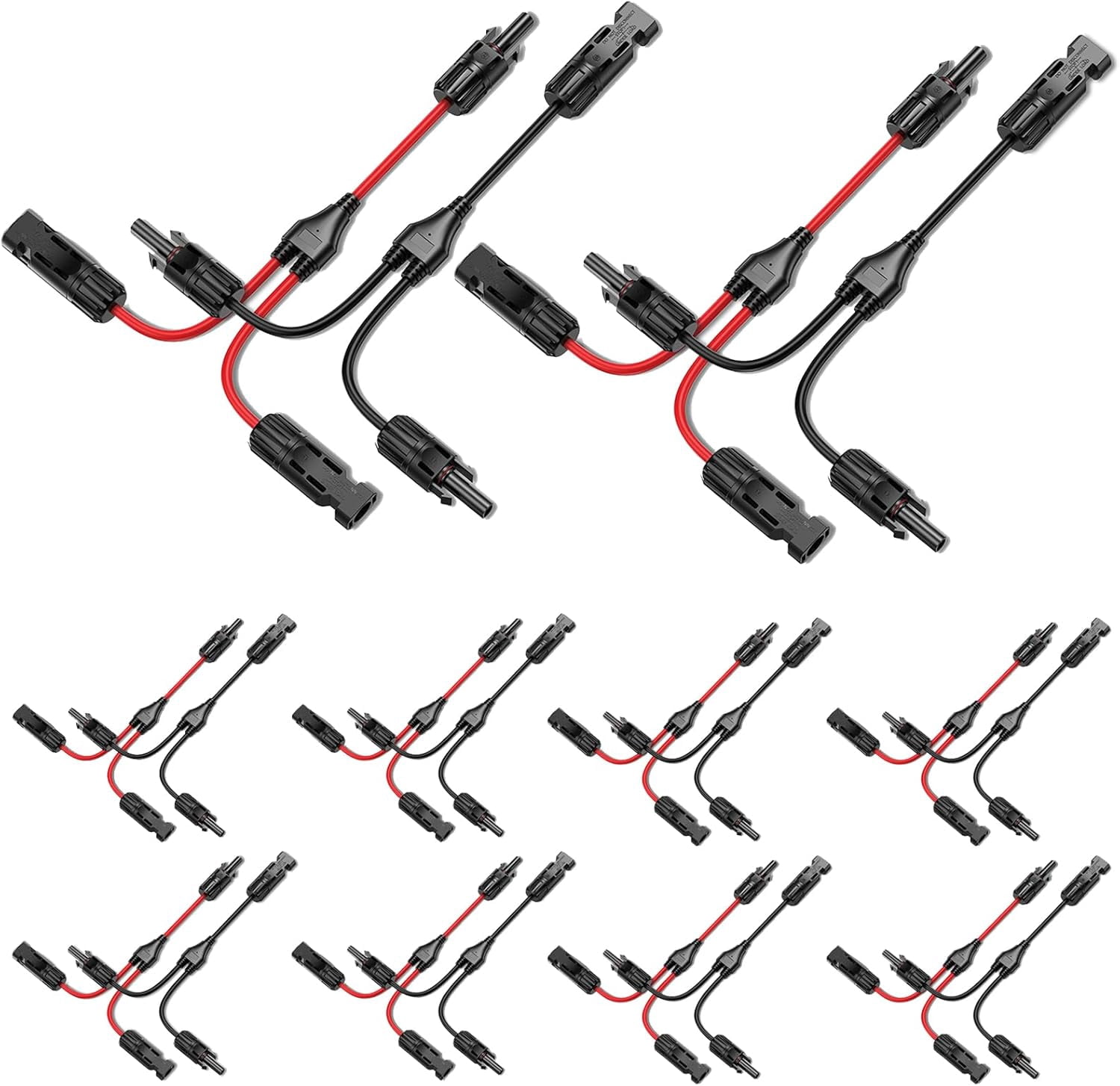 10 Pairs 30A Solar Connectors Y-Branch Cable, Solar Panel Wire ...