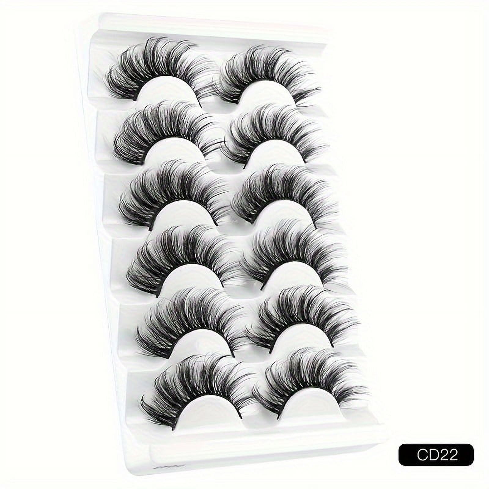 10 Pairs 3D Faux Mink Eyelashes, Natural Curled, Thick, Reusable ...