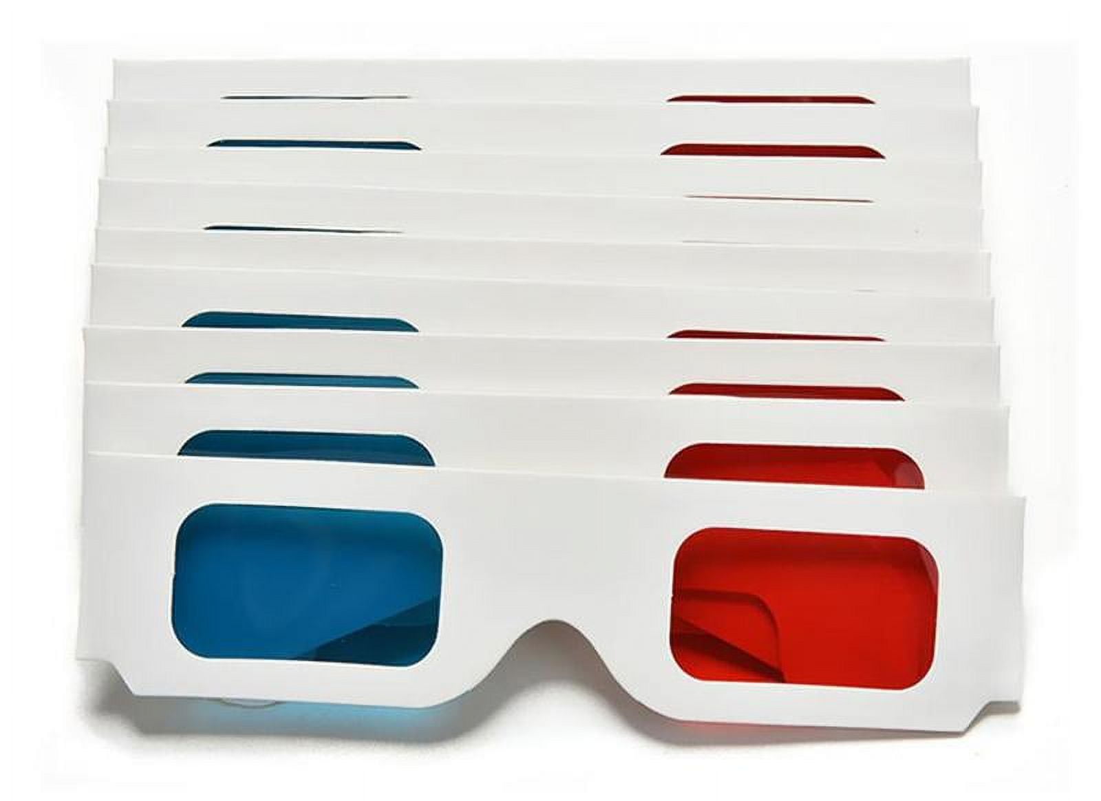 10 Pairs 3d Paper Glasses Red And Cyan Lens In White Frame Anaglyph Cardboard For Movies