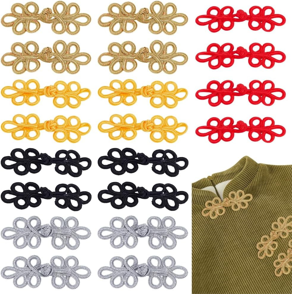 10 Pairs 5 Colors Chinese Closure Buttons Chinese Knots Frog Buttons ...