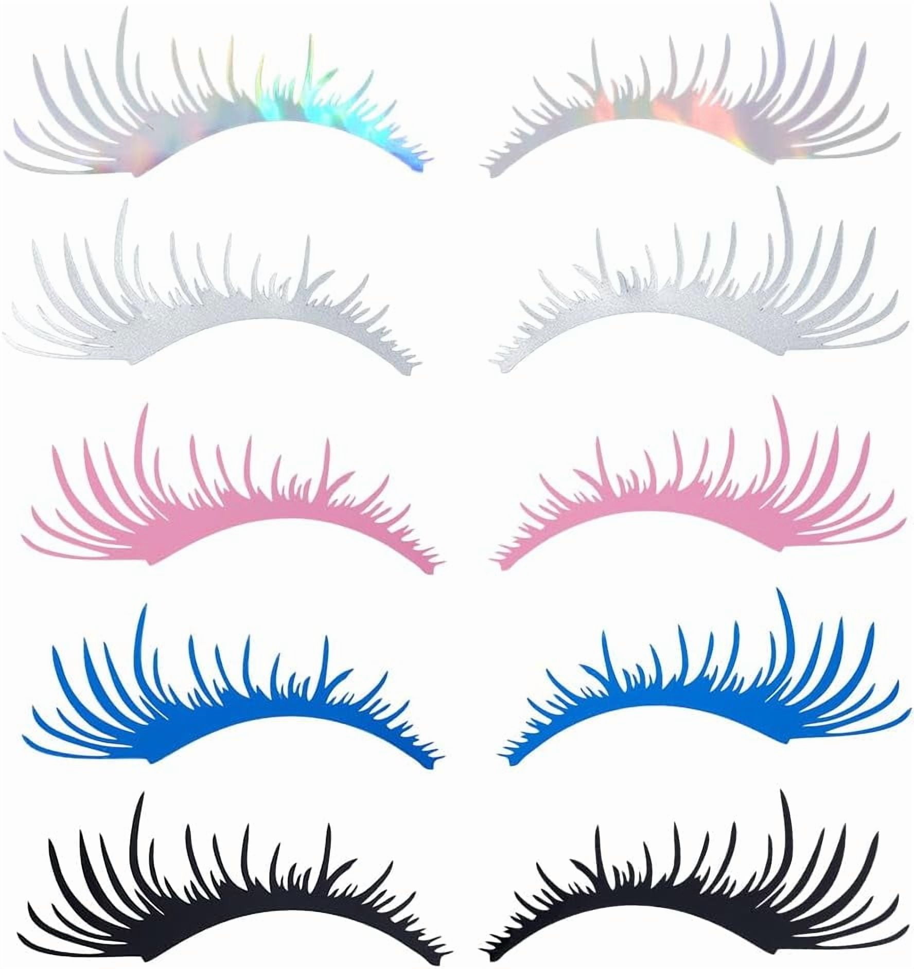 10 Pairs 5 Colors Eyelash Decals Headlight Car Eyelashes Sticker Cool ...