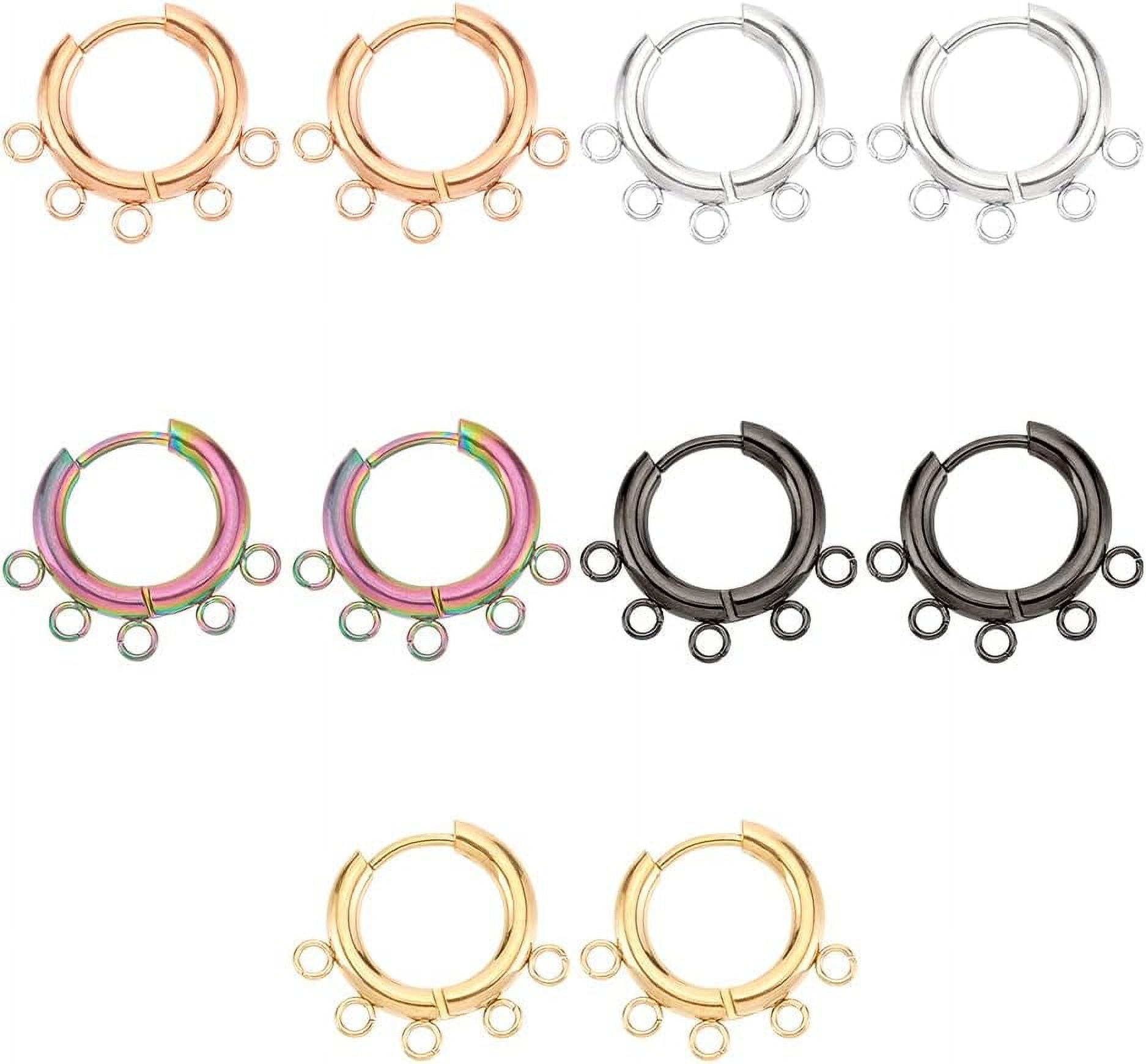 10 Pairs 5 Colors Huggie Hoop Earring Stainless Steel Hoop Earring ...