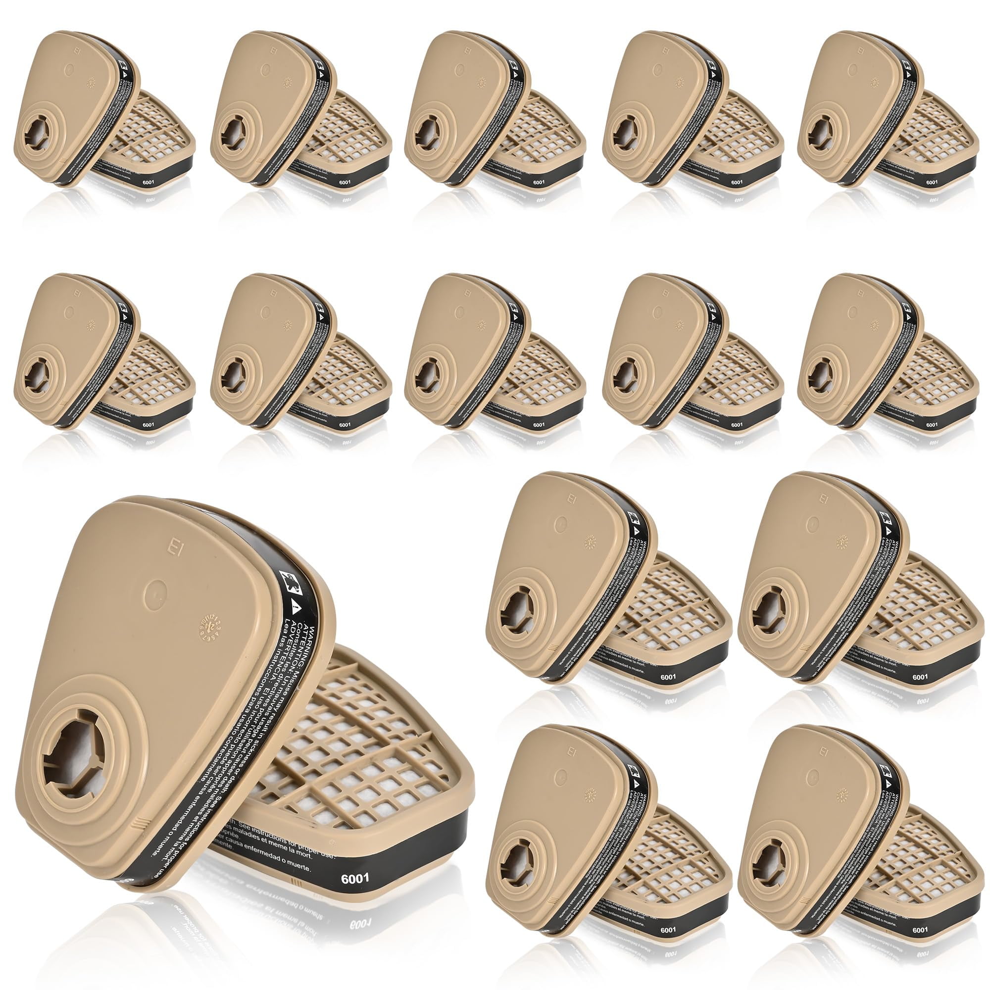 10 Pairs 6001 Filter Cartridges for Respirator, Respirator Filters & Cartridges for Against ...