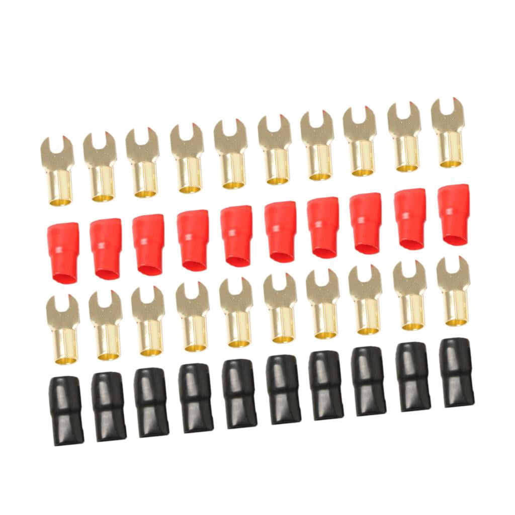 10 Pairs 8 AWG Electrical Fork Terminal Wire Connector Gold-plated ...