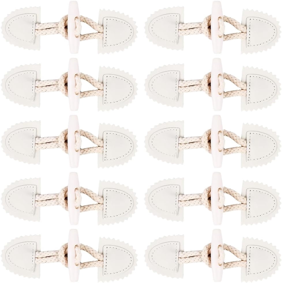 10 Pairs Acrylic PU Imitation Leather Toggle Buckle for Bag Sweater ...