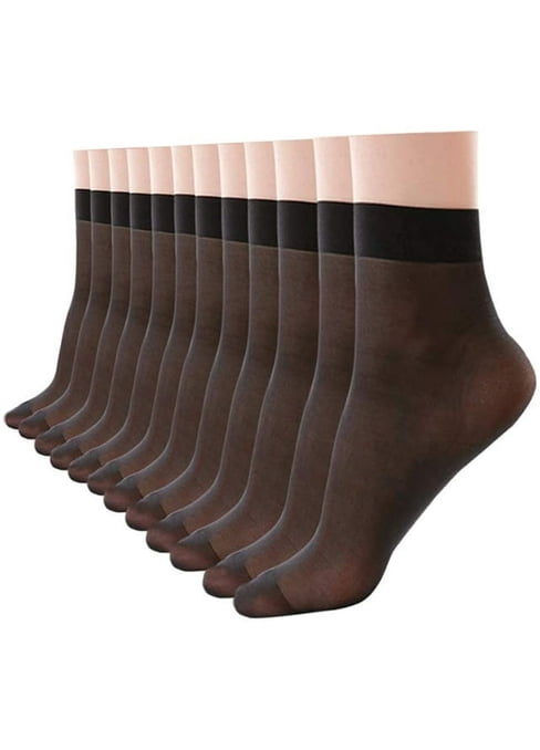 10-20 Pairs Women Nylon Elastic Short Ankle Sheer Stockings Silk Short ...