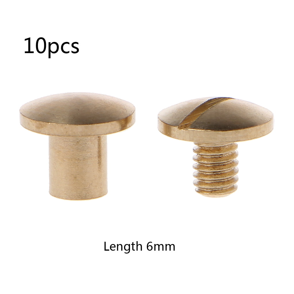 10 Pairs Binding Screw Flat for Head Screw Repair Metal Round Screw ...