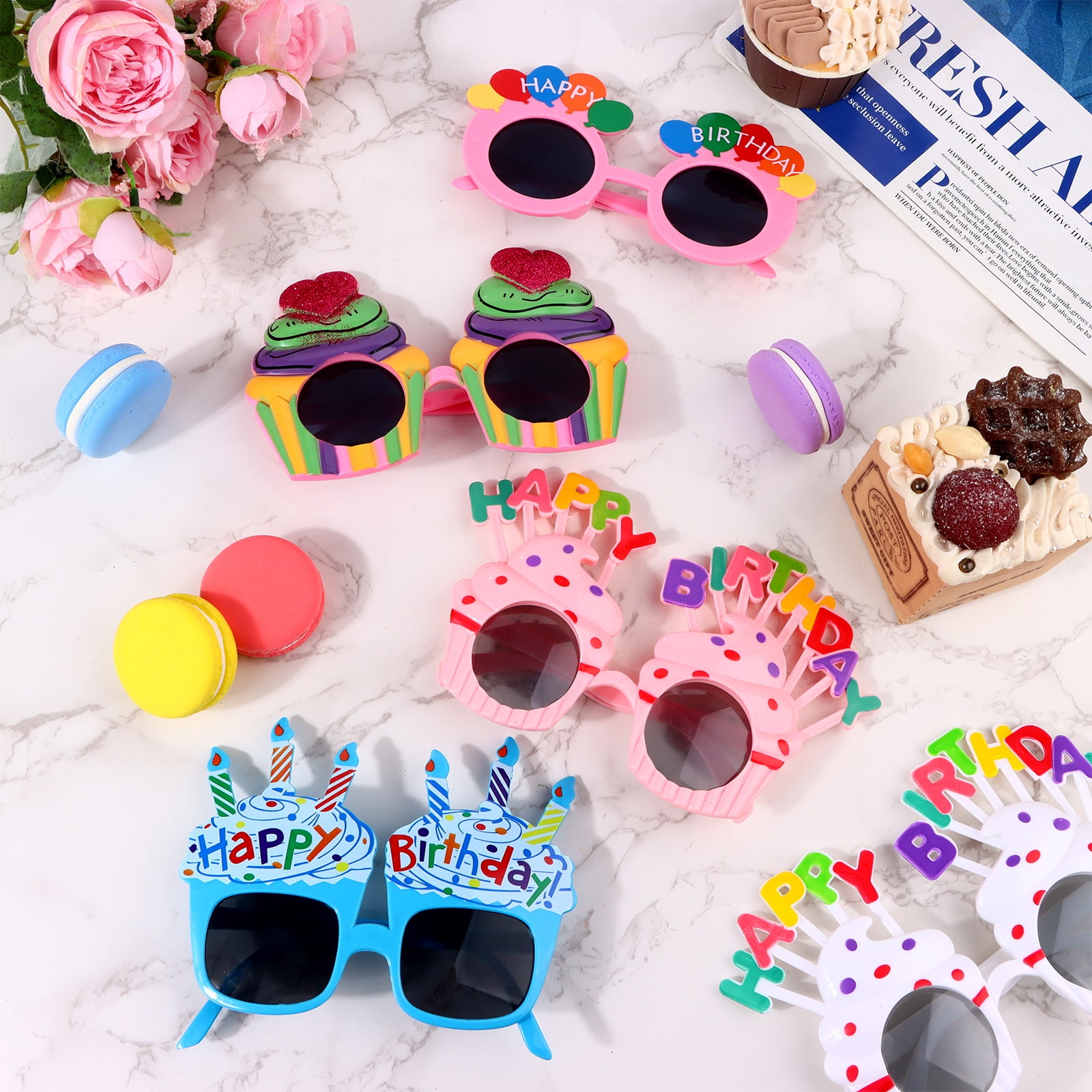 10 Pairs Birthday Party Sunglasses Funny Photo Props Sunglasses Happy ...