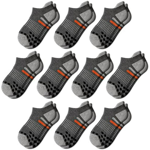 10 Pairs Boys Socks Ankle Athletic Socks For Big Little Kids Cotton ...