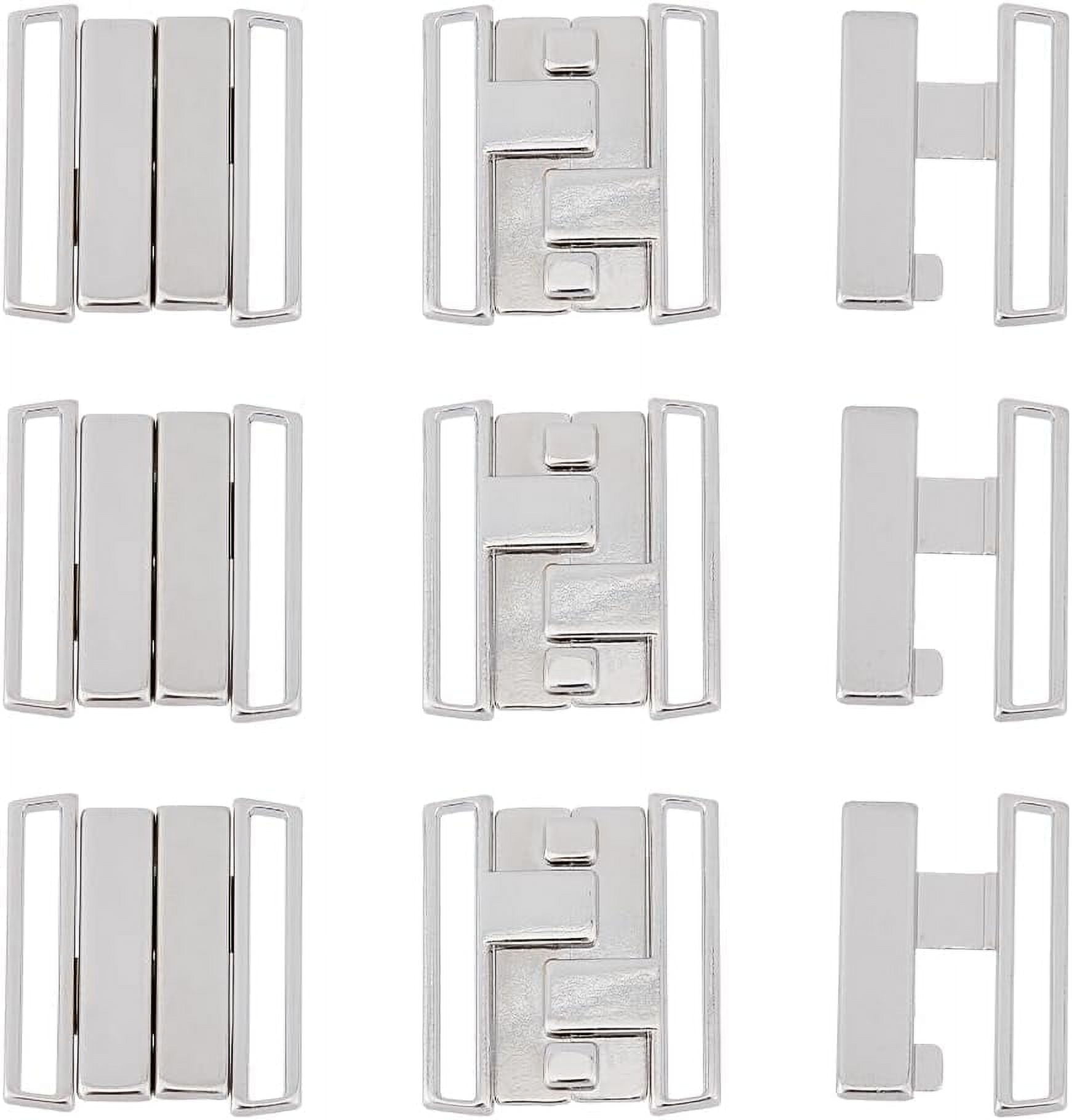 10 Pairs Bra Clasp Replacement Part Zinc Silver Alloy Bikini Clips ...