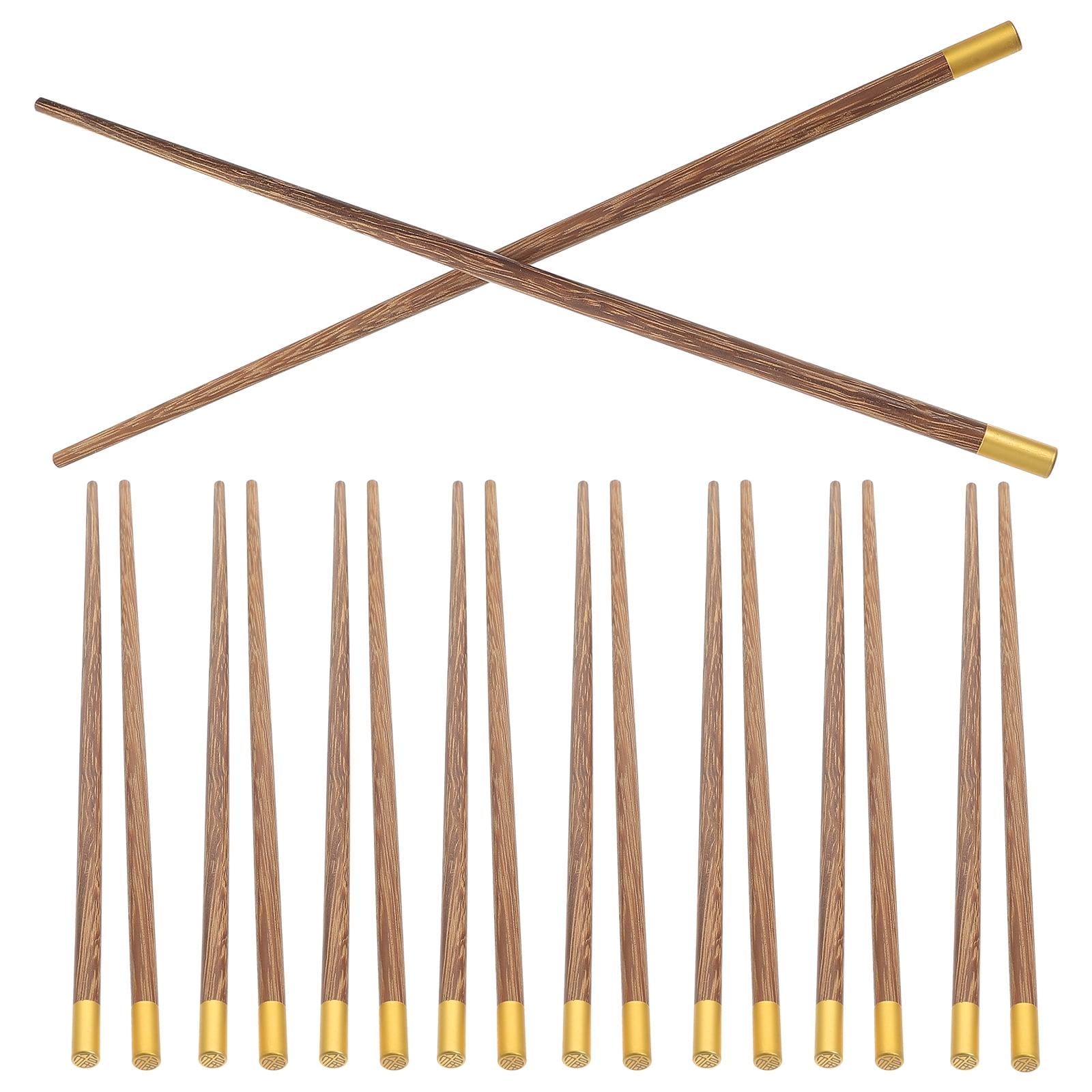 10 Pairs Chopsticks Wood Reusable Dishwasher Safe Metal Cooking ...