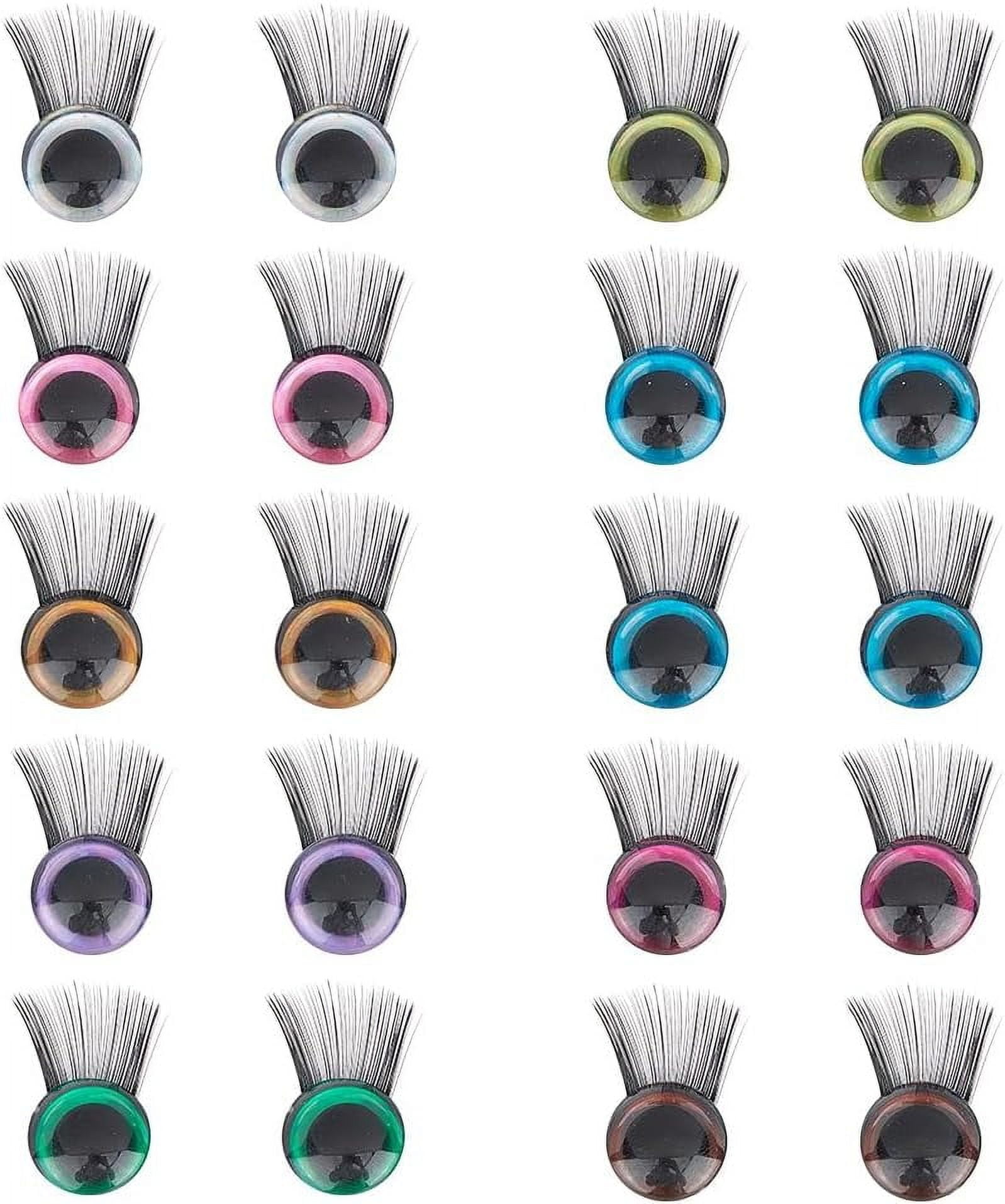 10 Pairs 10 Colors Plastic Craft Eyes Cartoon False Eyes with Spacer ...