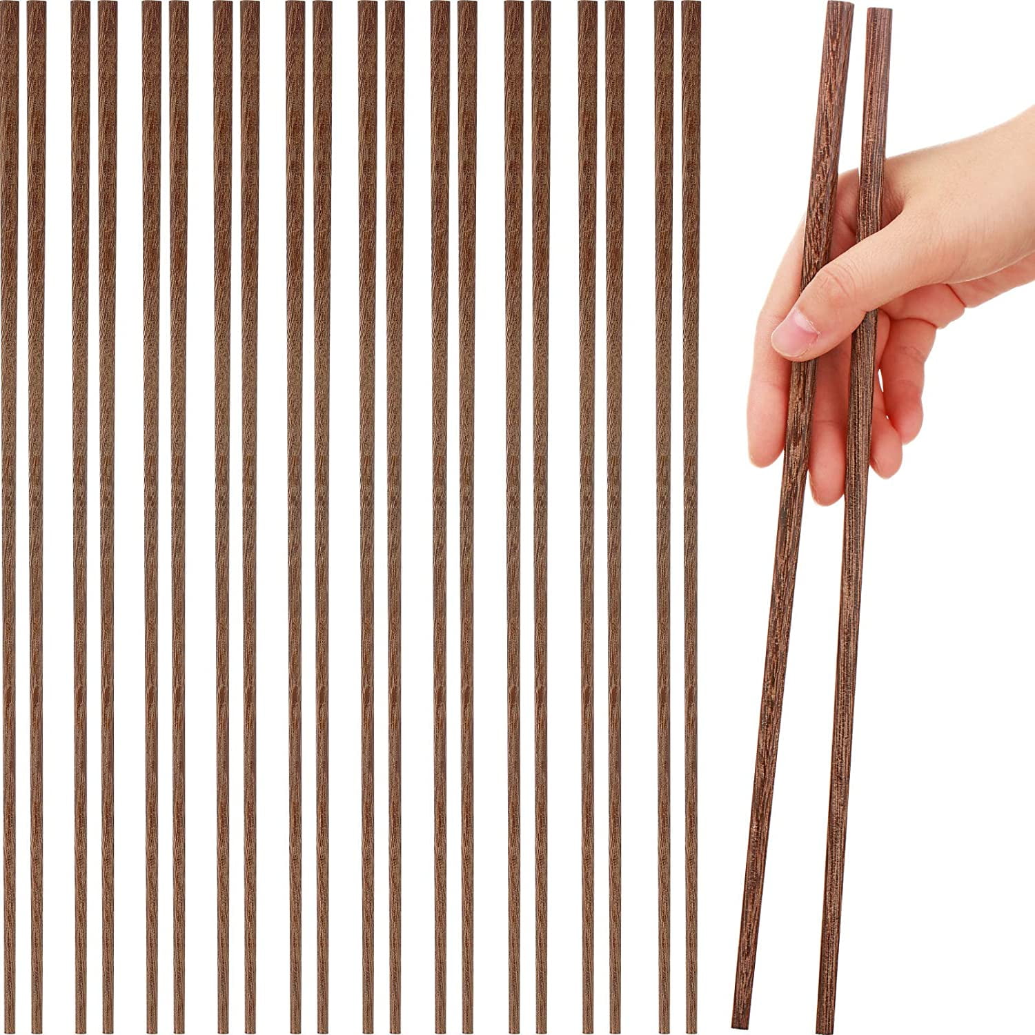 10 Pairs Cooking Chopsticks Reusable 12 Inch Extra Long Wooden Chop ...
