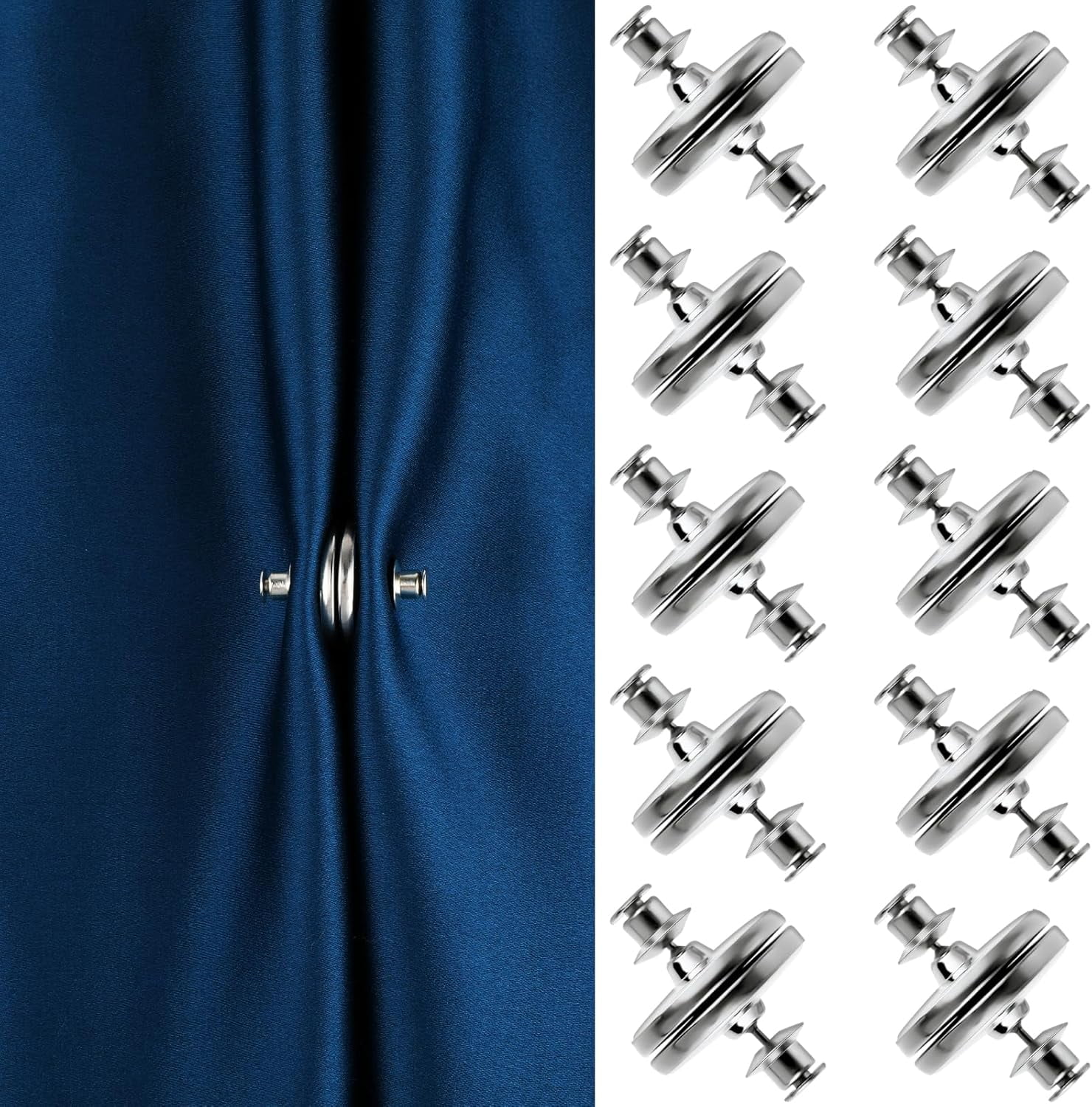 10 Pairs Curtain Magnets Closure Metal Magnetic Curtain Clips Strong ...