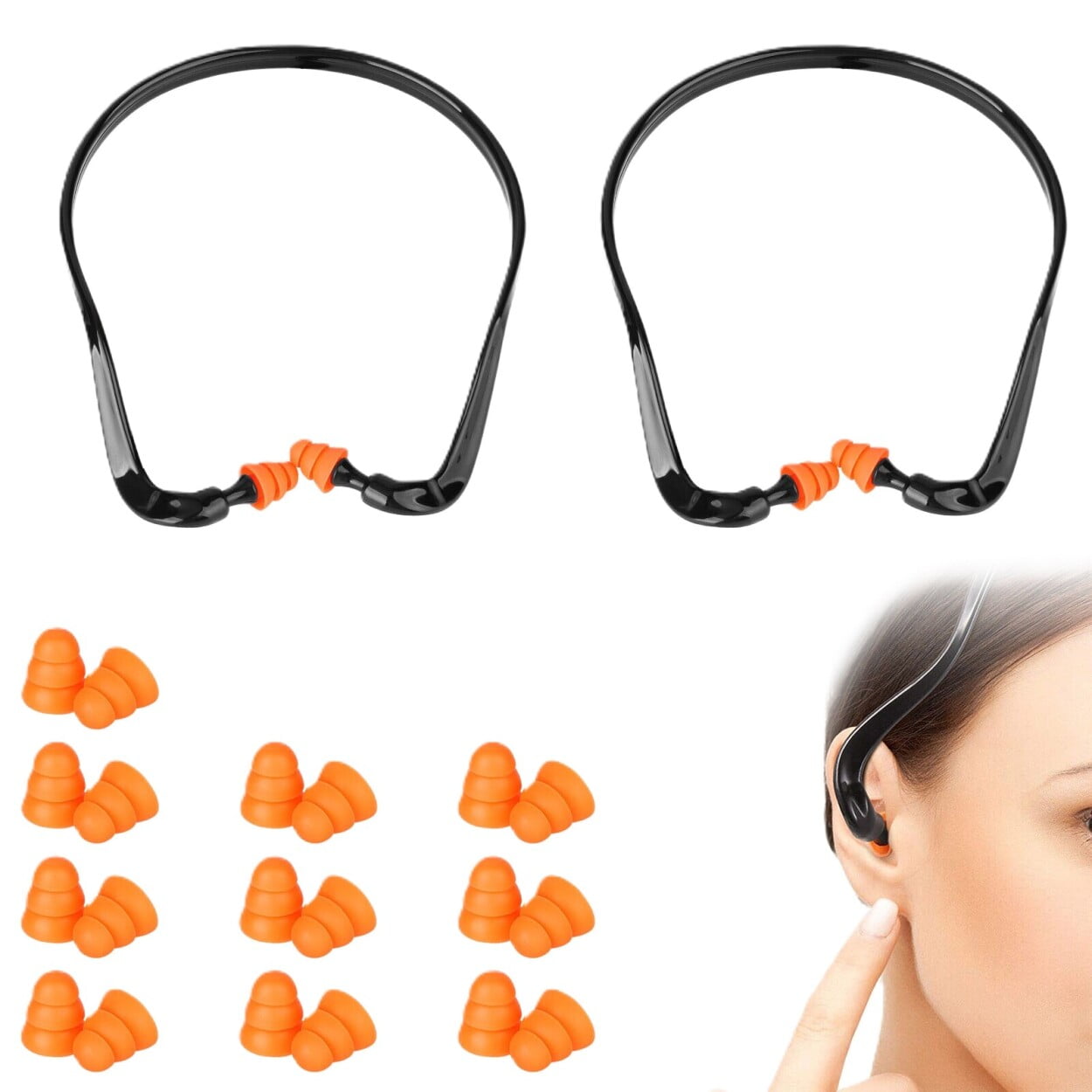 10 Pairs Ear Plug Neck Band Shooting Firing Range Hearing Noise Sound ...