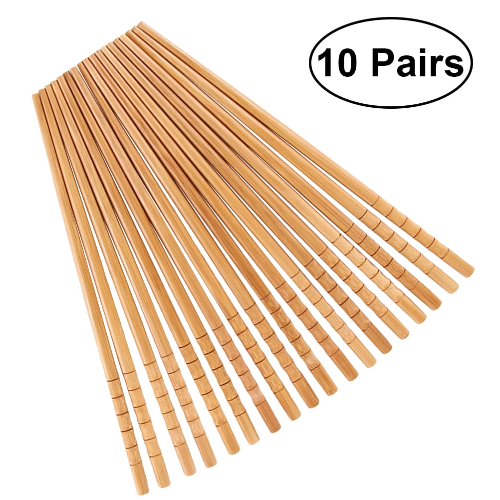 10 Pairs Elegant Chopsticks for Chinese Food Wooden Bamboo - Walmart.com
