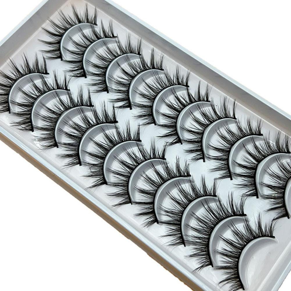 10 Pairs False Eyelashes Natural Wispy Fluffy Fake Eyelashes Long Thick ...