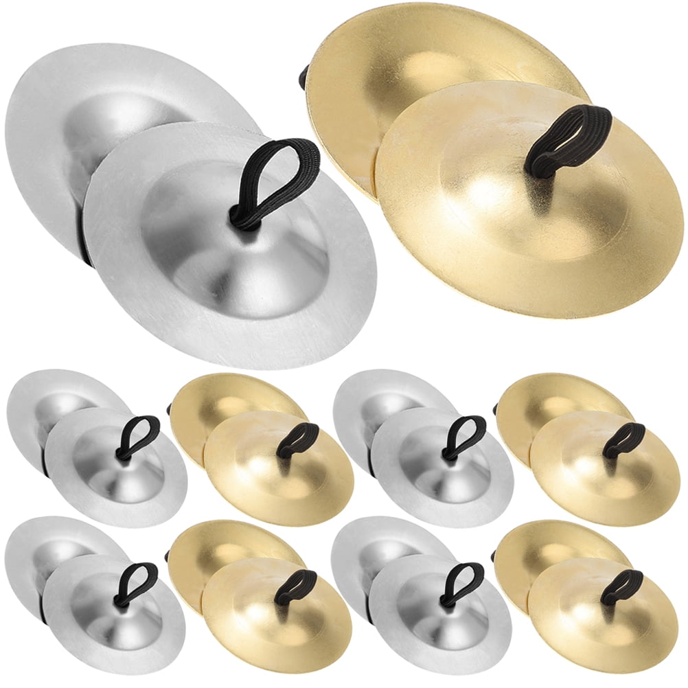 10 Pairs Finger Cymbals Small Percussion Cymbals Musical Instrument for ...