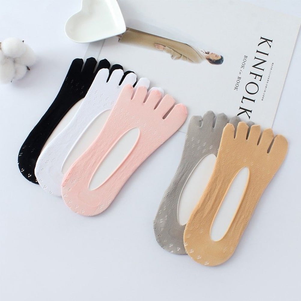 10 Pairs Five Toe Separator Socks Ultra-thin Fishnet Stockings Shallow ...