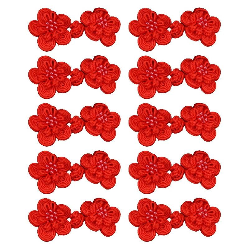 10 Pairs Flower Chinese Handmade Cheongsam Buttons Sewing Knot Fastener ...