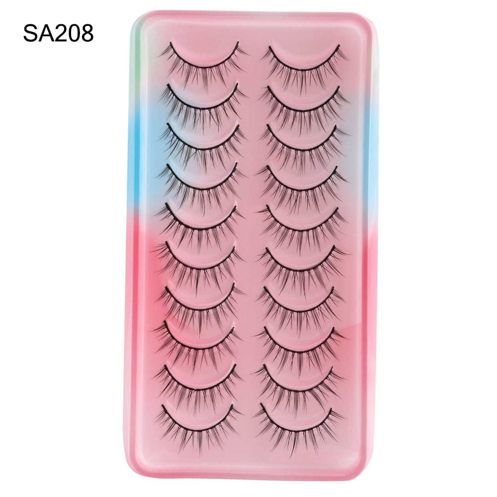 10 Pairs Fluffy Fake Eyelashes Fairy Clusters Cat-Eye Makeup Dramatic ...