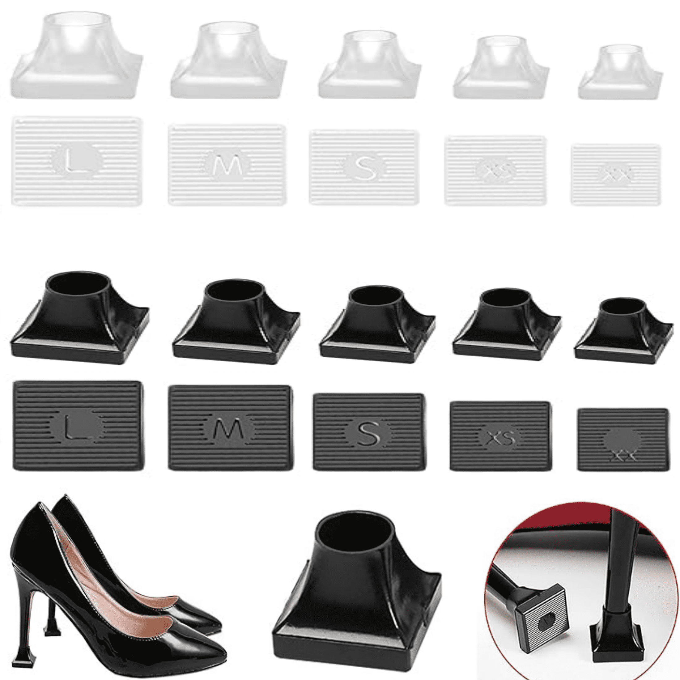 10 Pairs High Heel Protectors 5 Sizes Heel Repair Caps Covers & Heel ...