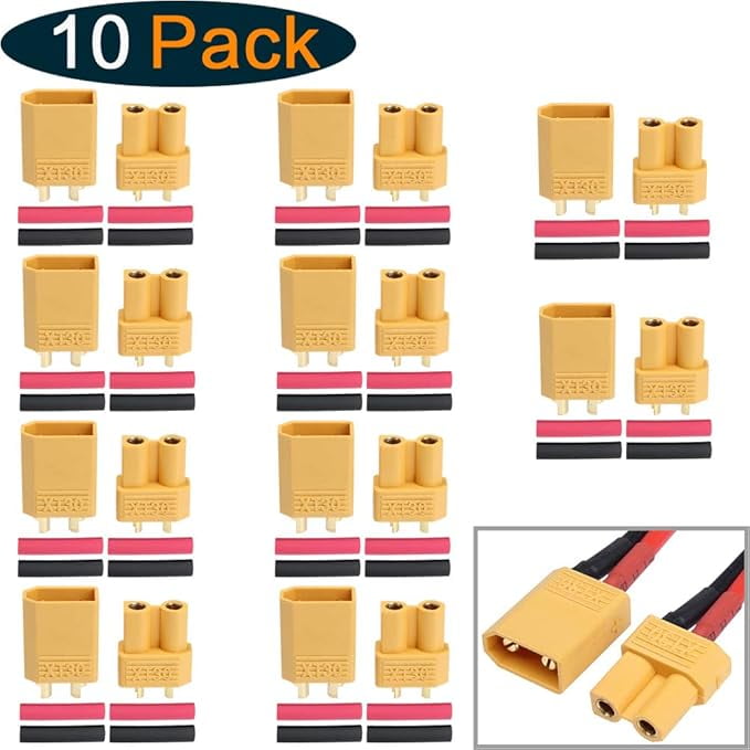 10 Pairs HobbyPark XT30 Connectors Male Female Power Plugs with Heat ...