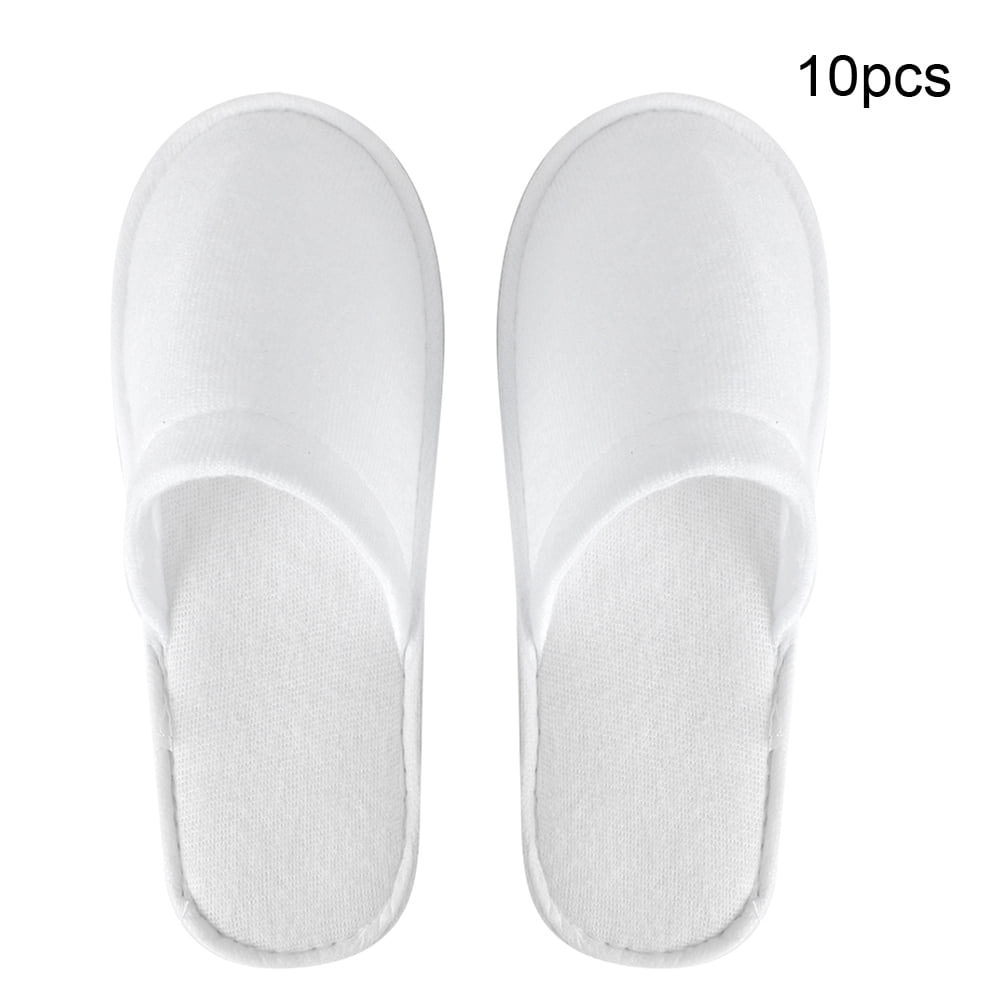 10 Pairs Hotel Spa Disposable Slipper Portable White Guest Slipper for ...
