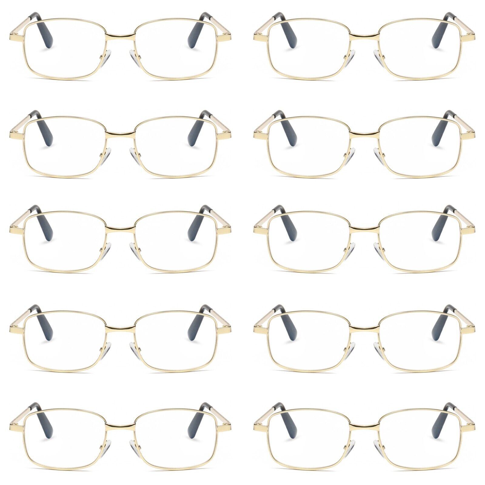 10 Pairs Mens Womens Metal Frame Clear Lens Reading Glasses Fashion ...