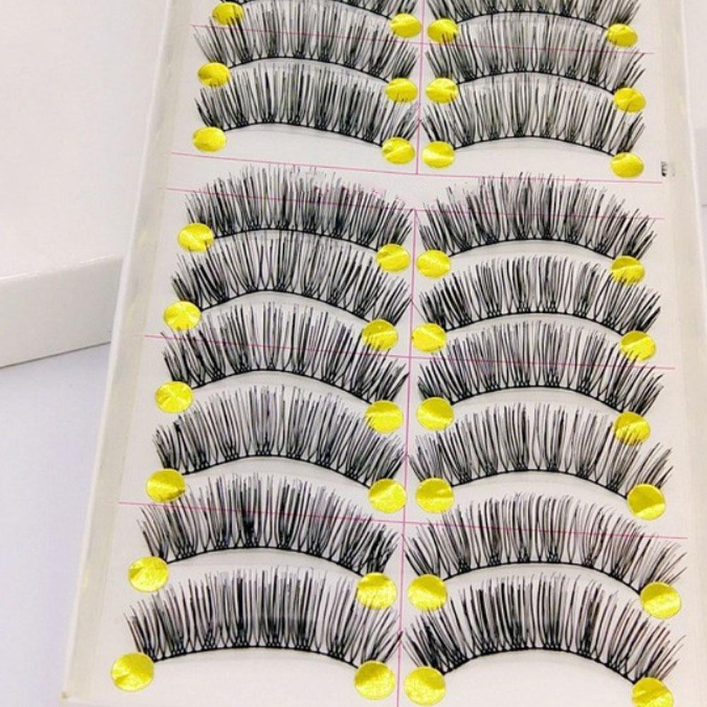10 Pairs Natural False Eyelashes Thi Crossing Eyelashes M9Z9 - Walmart ...
