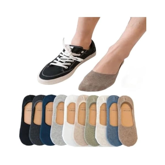 10 Pairs No Show Socks Men Cotton Low Socks Lightweight Men Unisex Soft ...