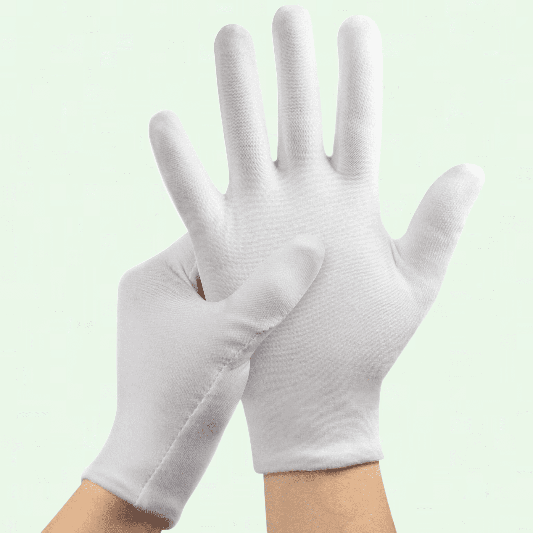 10 Pairs Overnight Moisture Gloves, White Cotton Gloves for Eczema Dry ...