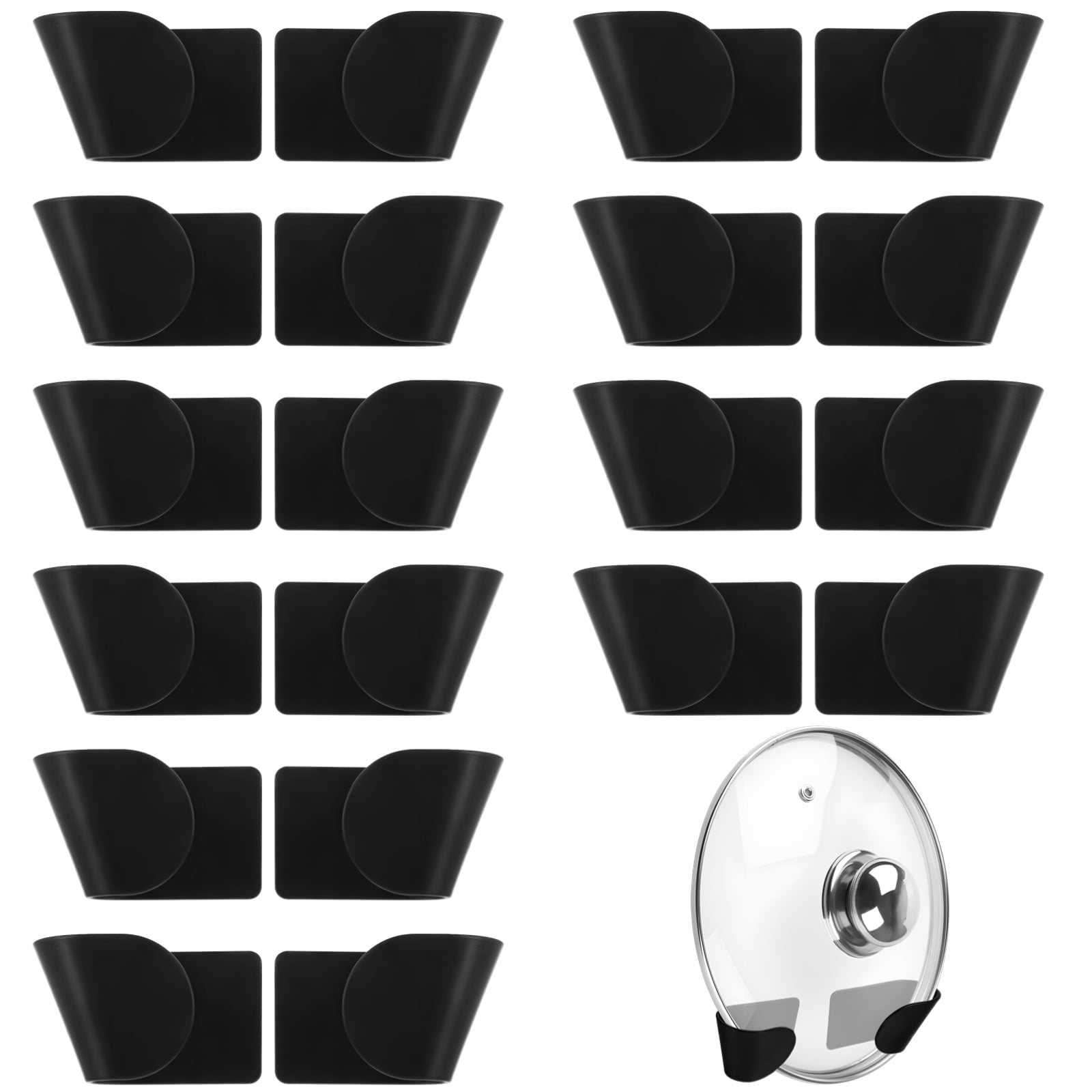 10 Pairs Pot Lid Organizers, Wall-Mounted Pot Lid Holders, Adjustable ...
