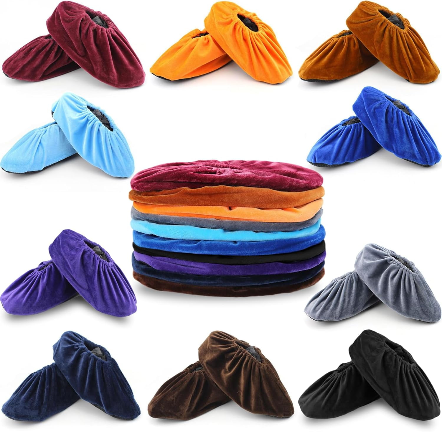 10 Pairs Reusable Non Slip Shoe Covers, Universal Soft Washable ...