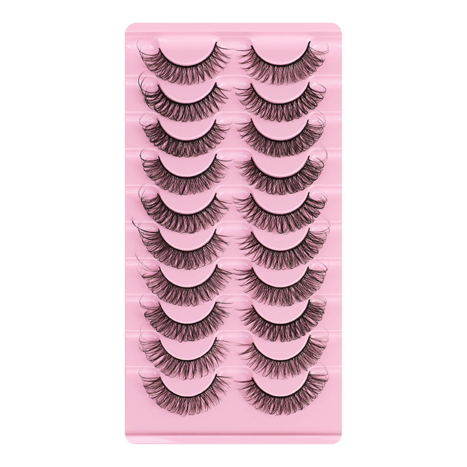 10 Pairs Reusable Self Adhesive Eyelashes Natural Thick False Lashes ...