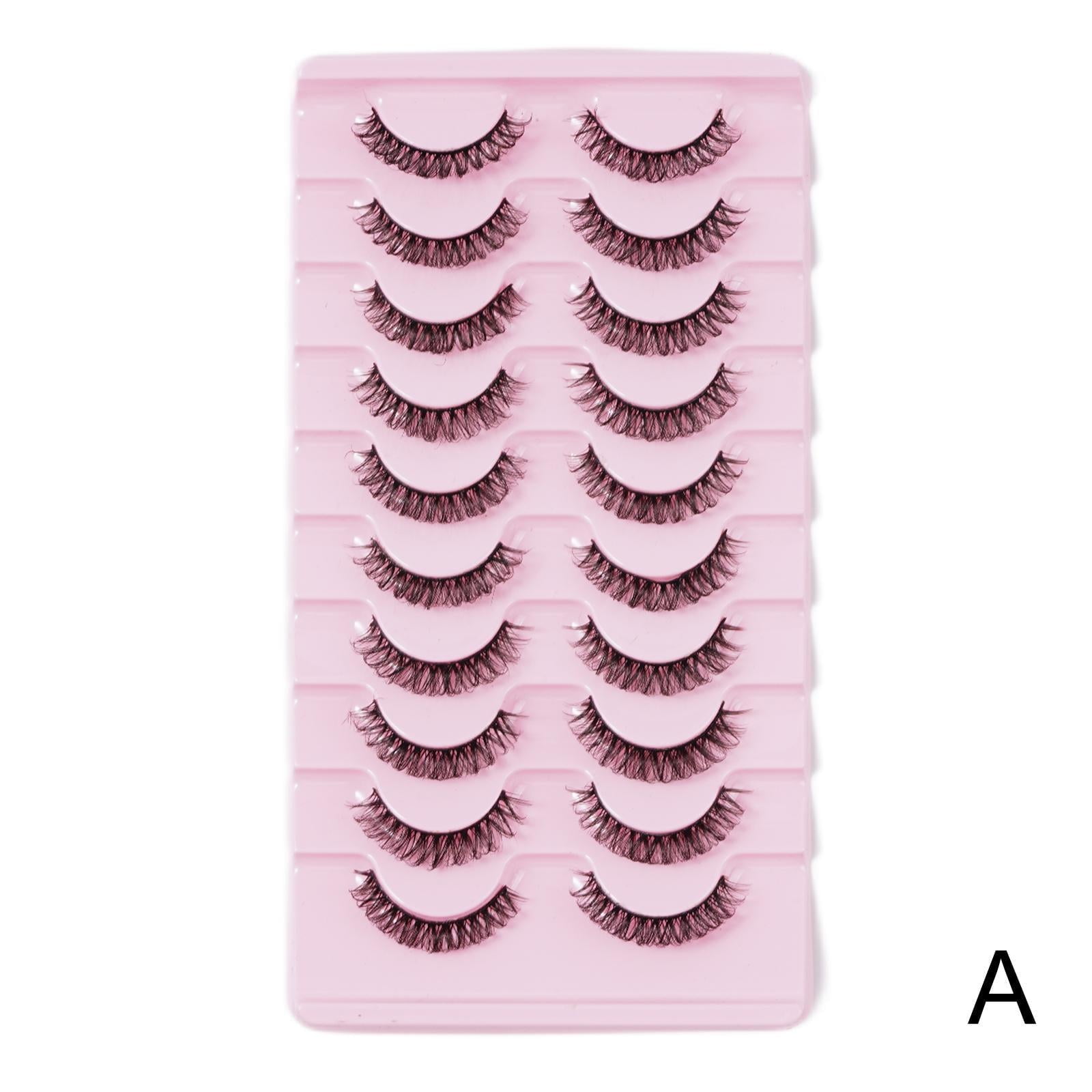 10 Pairs Russian Style Strip Lashes D Curl Long False Eyelashes Hand ...