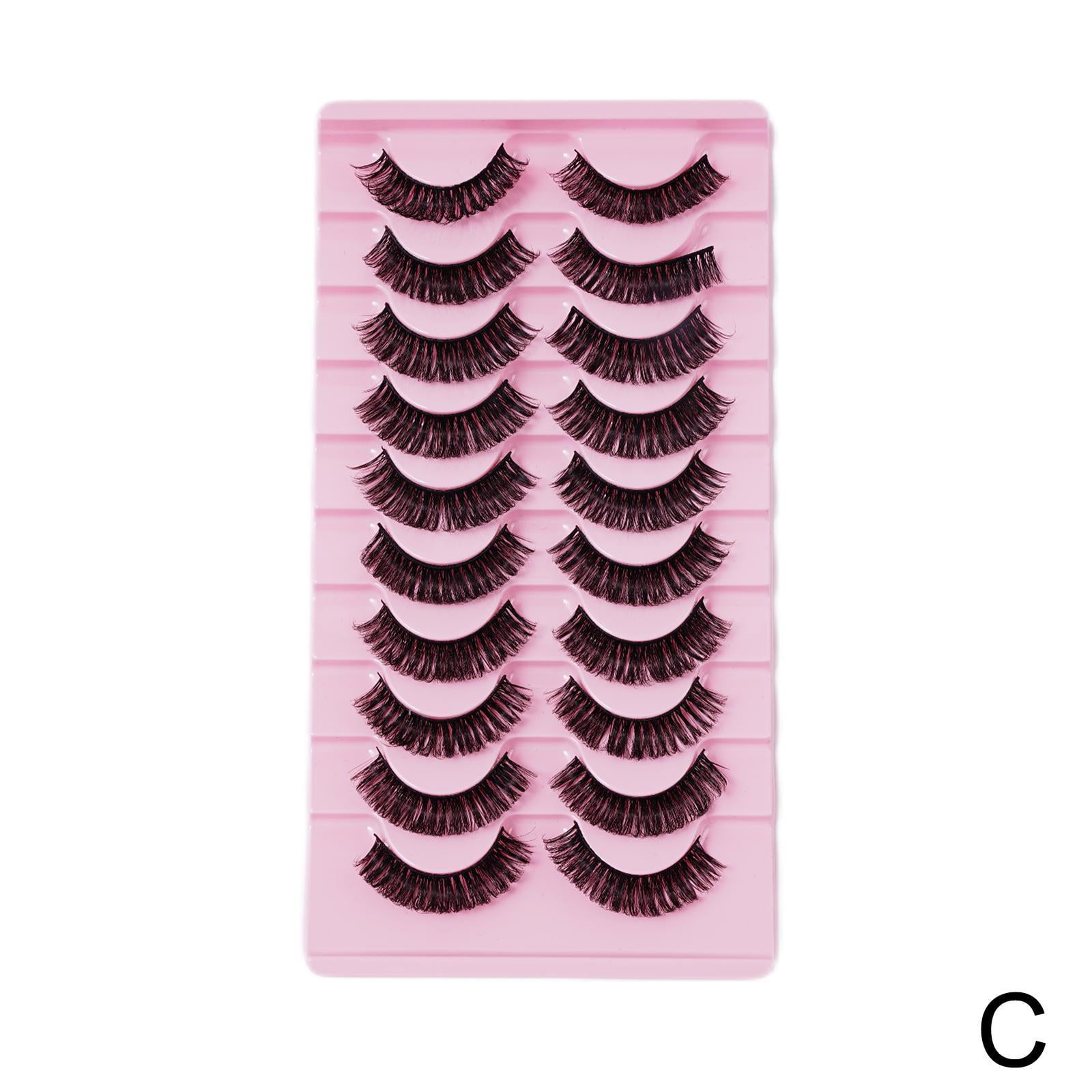 10 Pairs Russian Style Strip Lashes D Curl Long False Eyelashes Hand ...