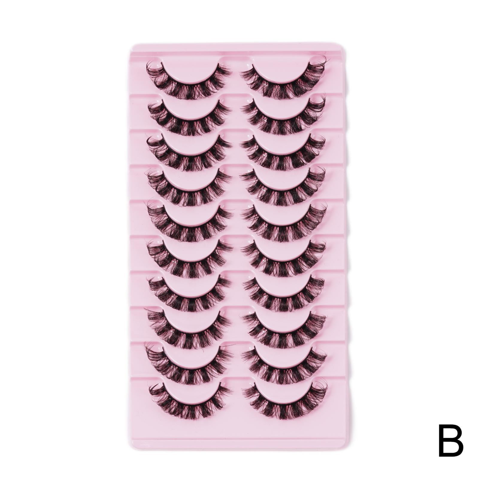 10 Pairs Russian Style Strip Lashes D Curl Long False Eyelashes Hand ...