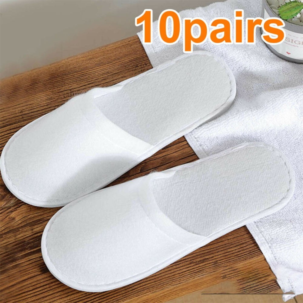 10 Pairs SPA Hotel Guest Slippers Close Toe Dispoable Type - Walmart.com