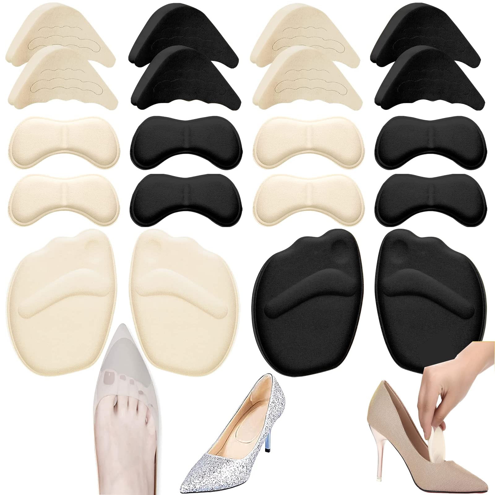 10 Pairs Shoe Filler High Heel Cushion Pads Adjustable Toe Filler ...
