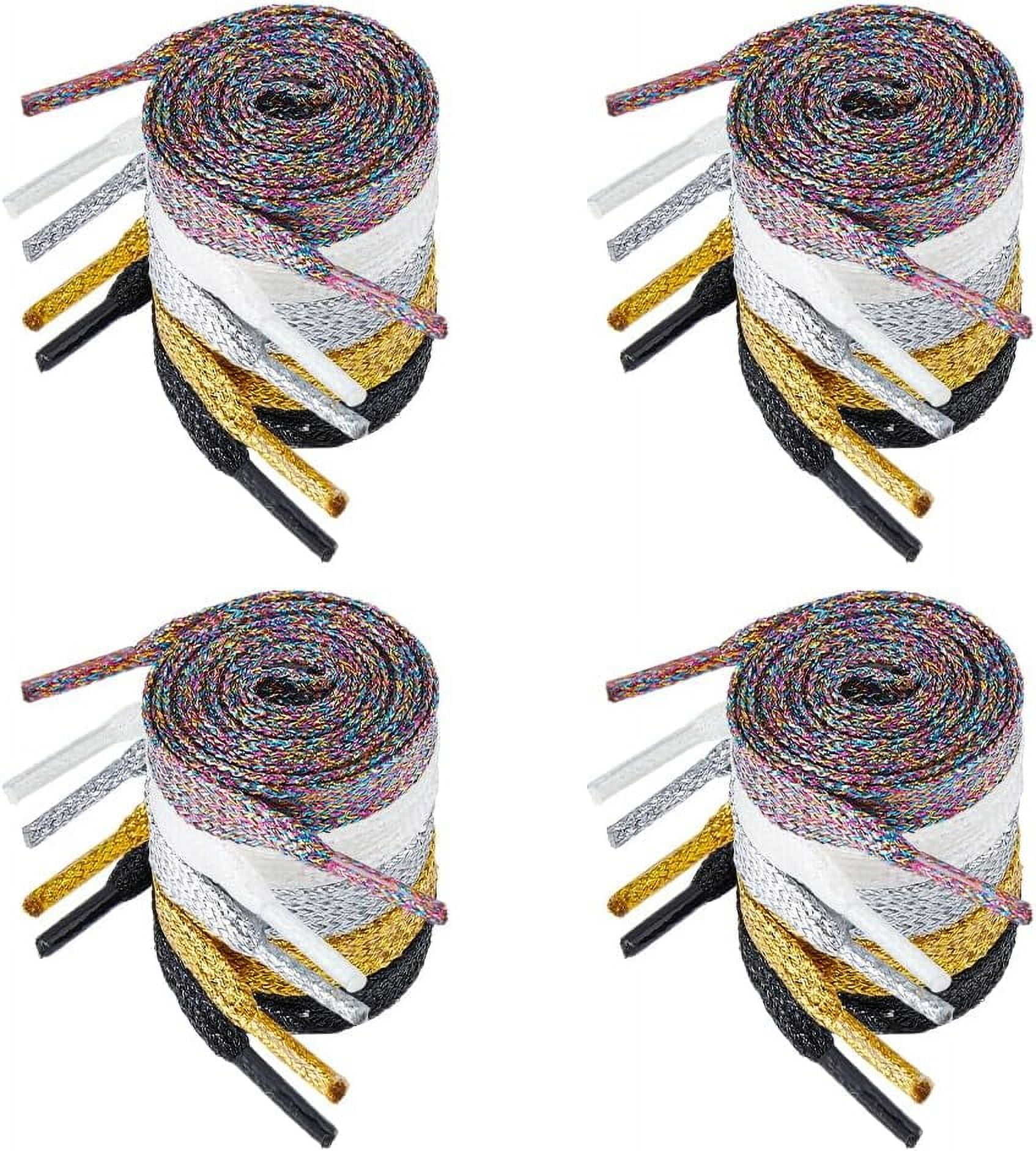 10 Pairs Shoelaces 5 Colors Flat Sneakers Shoelace Glitter Shoe Strings ...