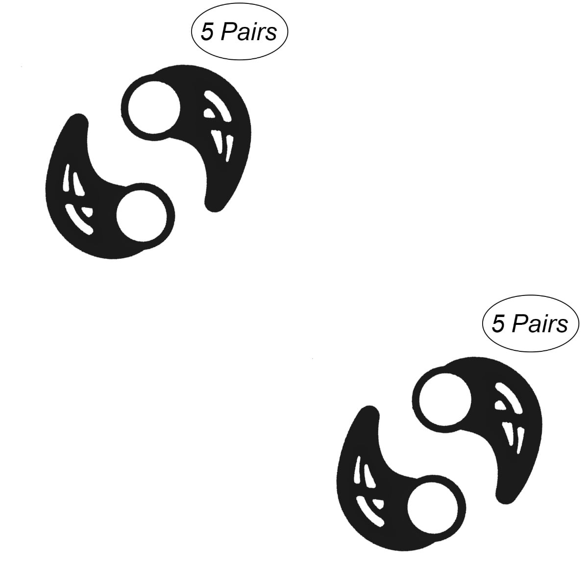 10 Pairs Silicone Earphone Hook Clip Plug Plugs Headphones with Wire ...