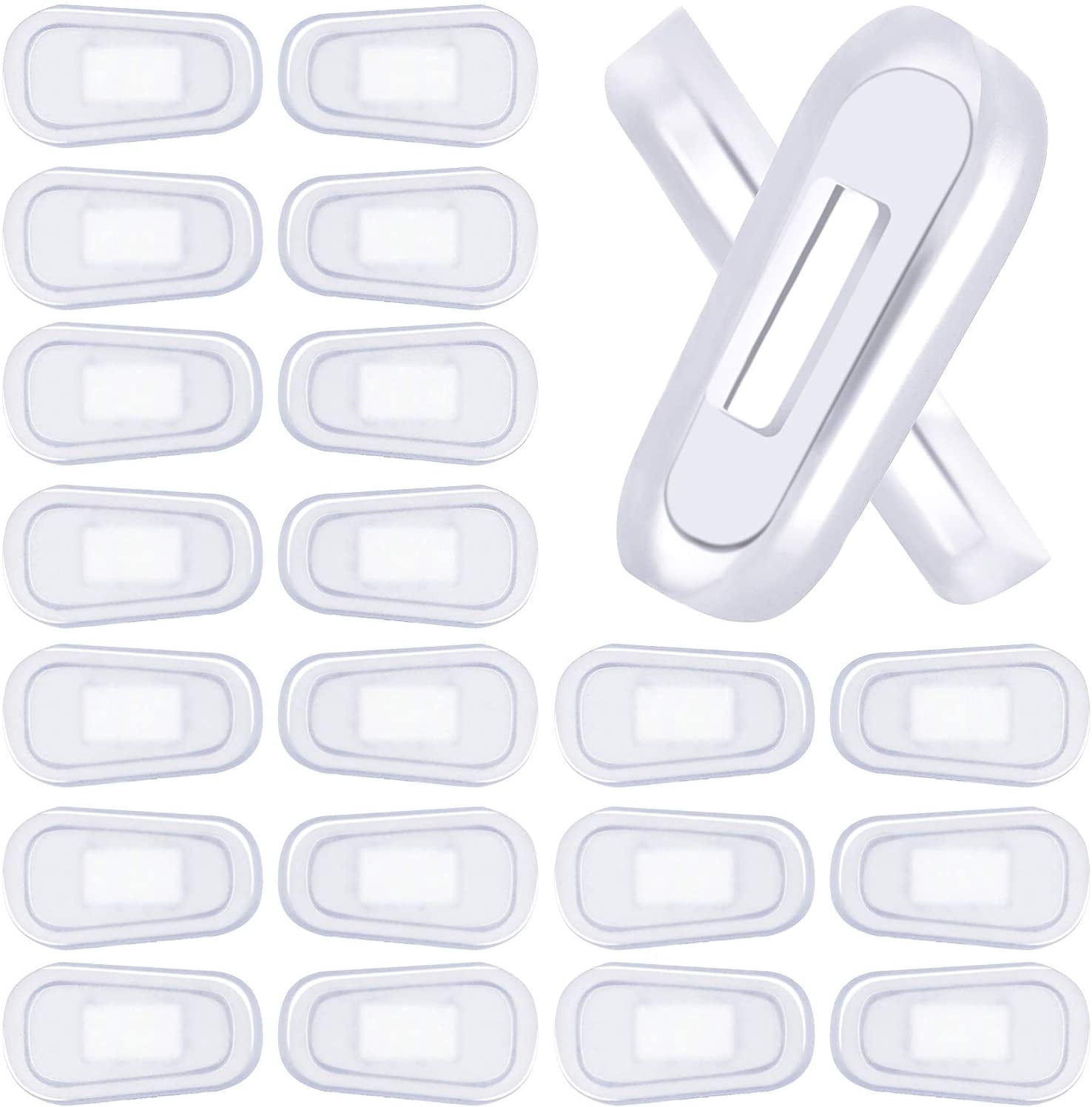 Ineticiam 10 Pairs Silicone Nose Pad Covers, Transparent, Anti-Slip ...