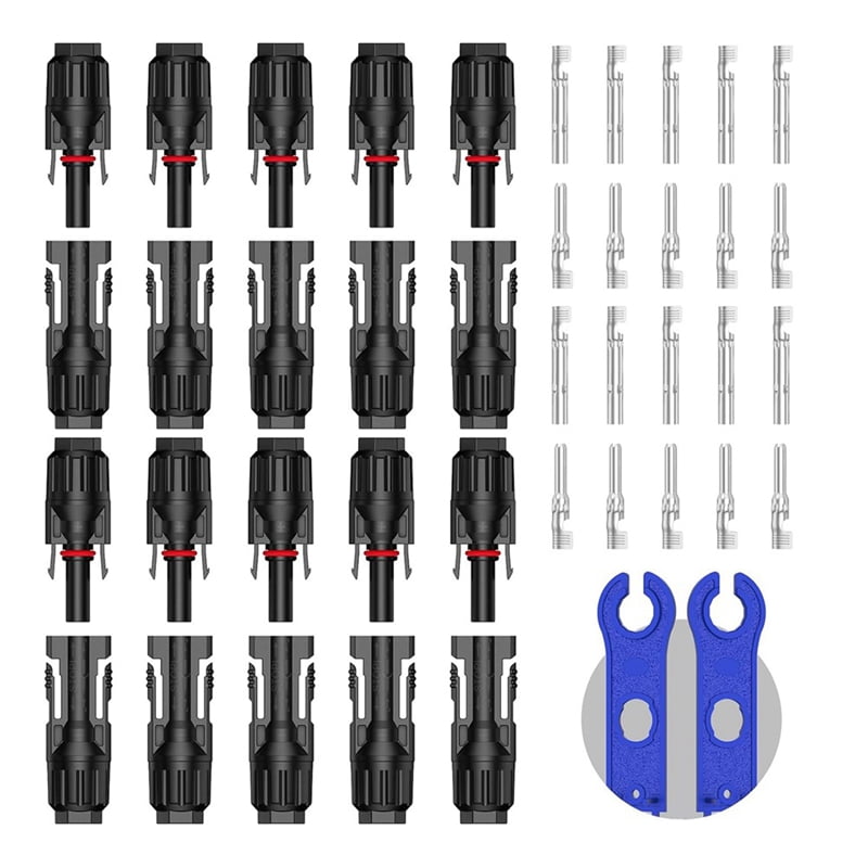 10 Pairs Solar Connector, 20Pcs Solar Panel Cable Connectors Adapter ...
