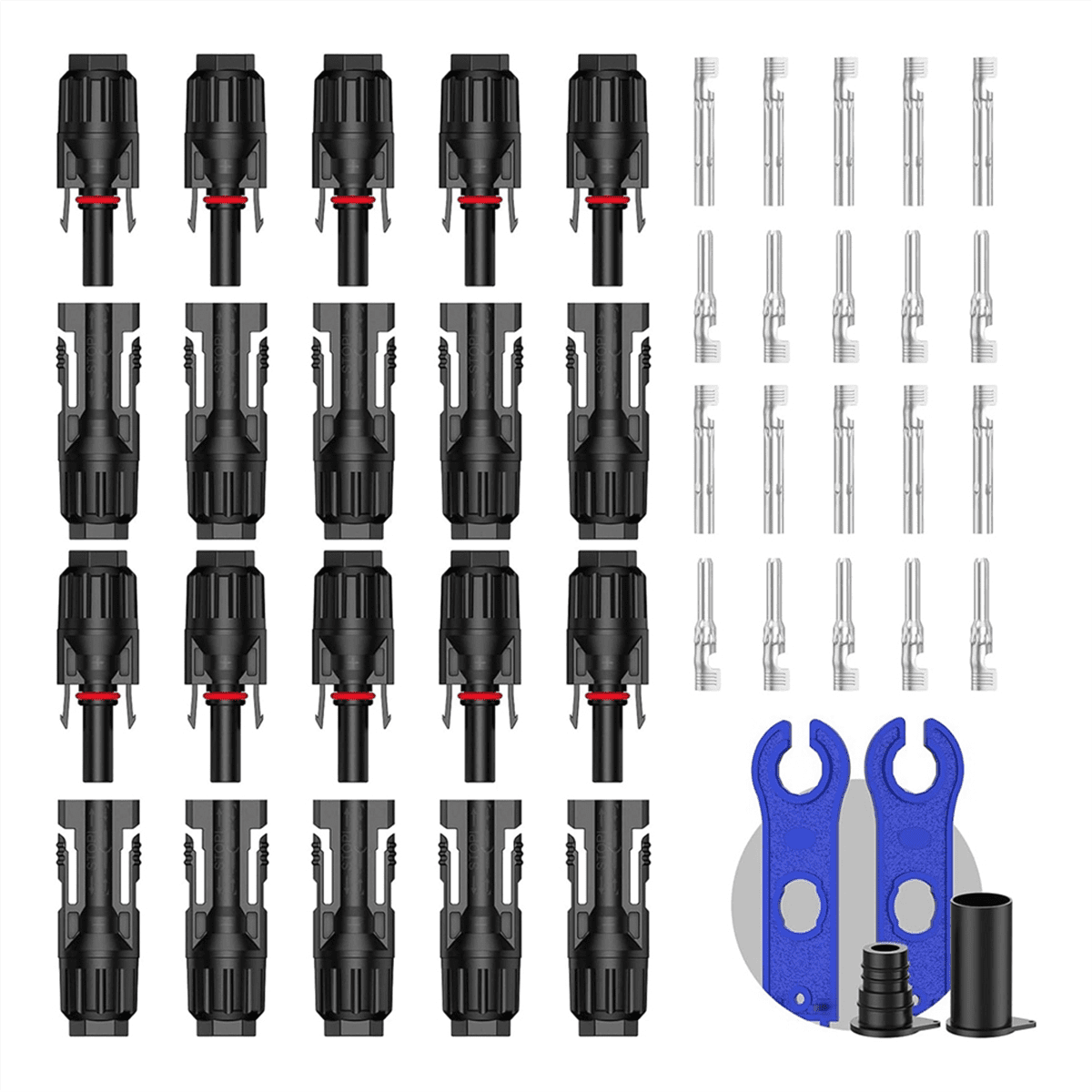 10 Pairs Solar Connector, 20Pcs Solar Panel Cable Connectors Adapter ...