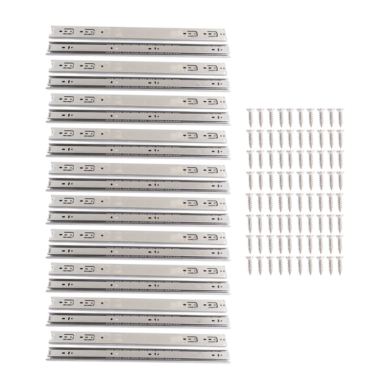 10 Pairs Stainless Steel Drawer Slides 22 Inch Hydraulic Damping ...