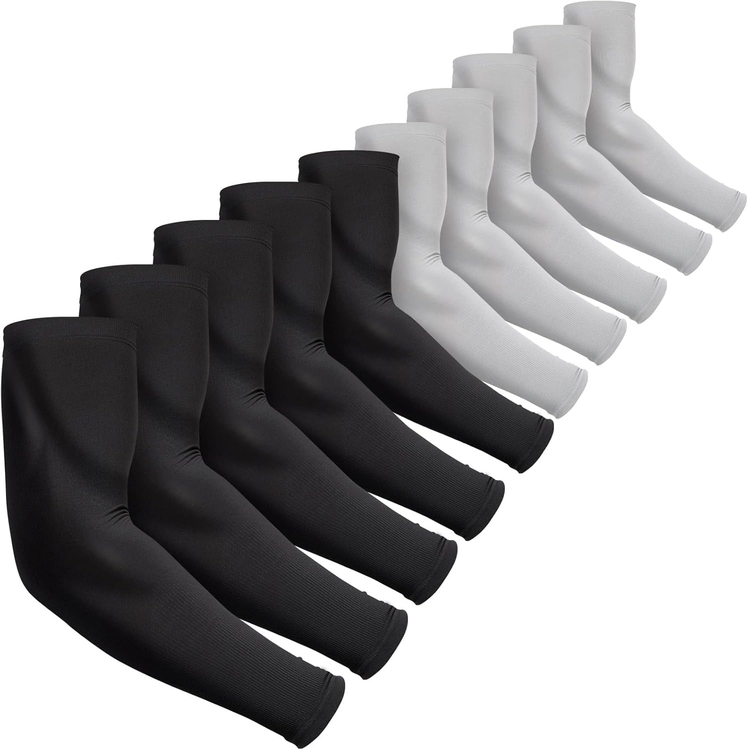 10 Pairs UV Sun Protection Arm Sleeve Seamless Cooling Arm Sleeve ...